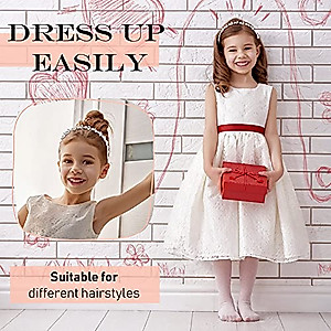 Jutom 2 Pieces Silver Flower Girl Headbands, Bridal Headband, Crystal Girl Headpieces, Princess Headbands, Rhinestone Headpieces, Hair Accessories for Women, Costume Party, Halloween Gifts