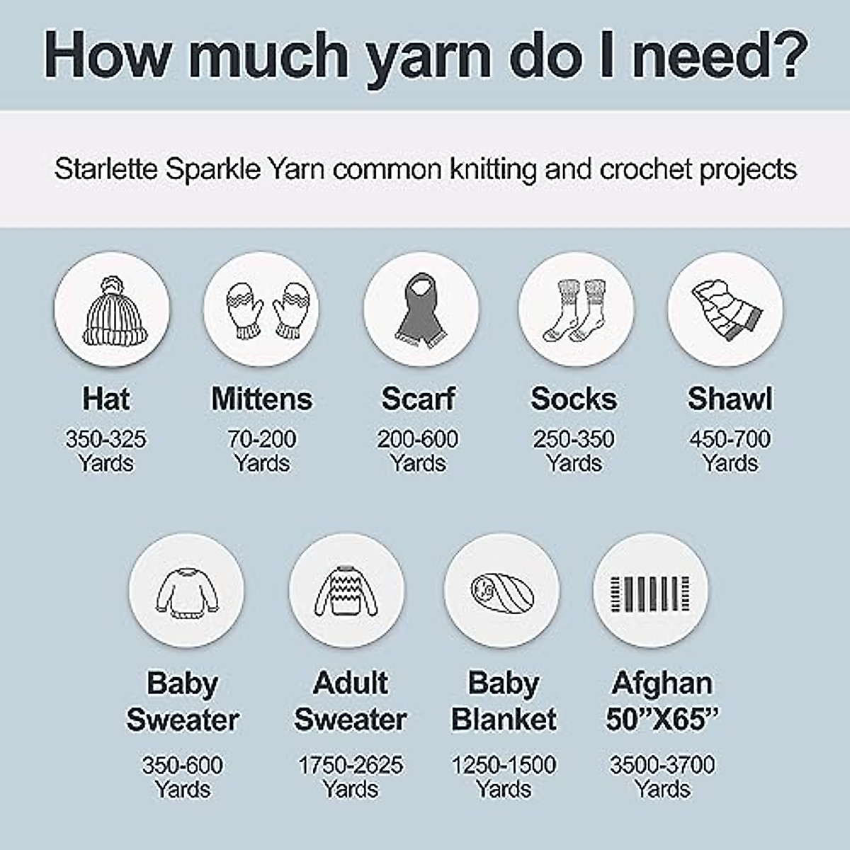 Mary Maxim Starlette Sparkle Yarn - 4 Medium Worsted Weight Yarn, 98% Acrylic, 2% Polyester Yarn for Knitting and Crocheting - 4 Ply Soft Yarn for Blankets, Clothing, Decor - 196 Yards - Emerald