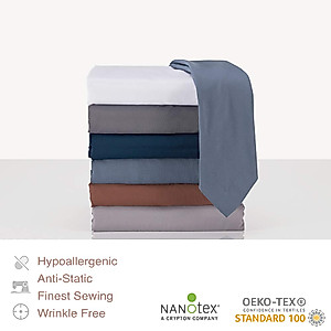 SLEEP ZONE King Size Duvet Cover Cooling NANOTEX Tech with Zipper Closure & 8 Corner Ties - Super Soft & Breathable All Season Comforter Cover Set 3 Pieces (Burgundy, King)