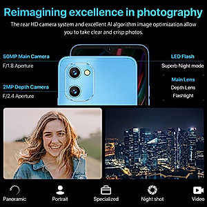 UMIDIGI Cell Phone G1 MAX, Android12 Unlocked Smartphone, Dual Sim 4G LTE Mobile Phone, 128GB/256G Expandable, 6.52" HD+ Night Mode，5150mAh, GSM Unlocked Phone
