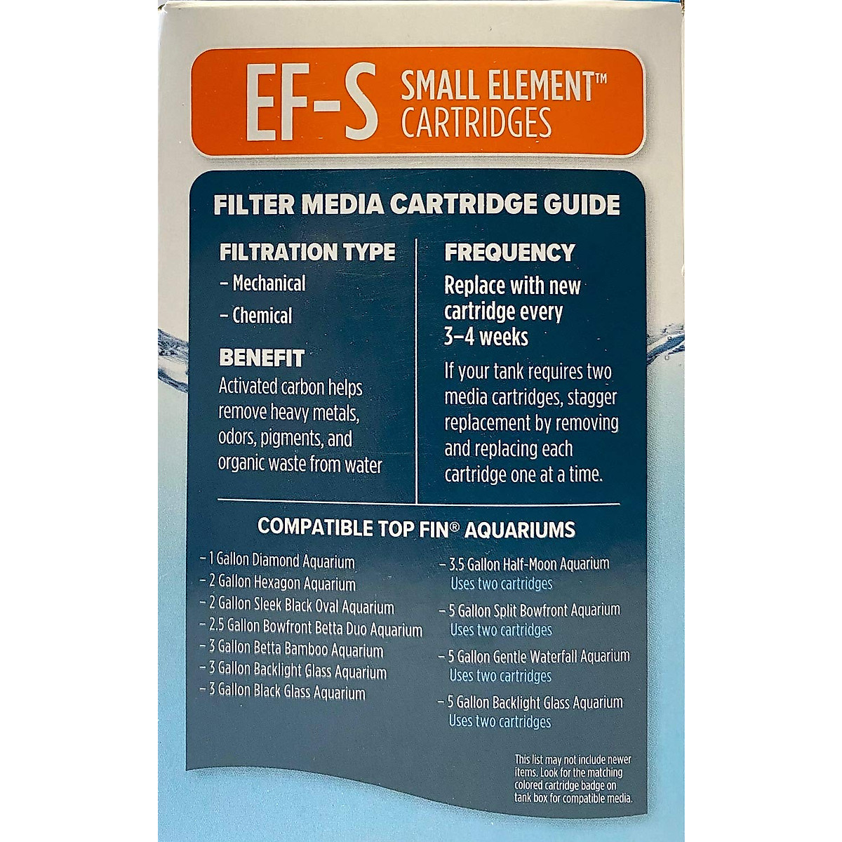 Top Fin EF-S Element Filter Cartridge Value Pack 12 Month Supply 2.1 in X 3.7 in