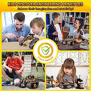 AoHu Remote Controlled STEM Building Kit for Kids Age 8-12, 3in1 Tracked RC Racer Sets Car Tank Robot Toys Gifts for Boys, Girls 9 10 11 13 14 15 Years and Up (392 Pieces)