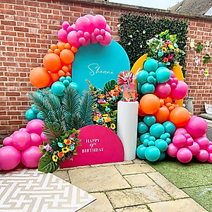 80pcs Hot Pink Balloons 12inch,Bright Pink Latex Balloons for Birthday Bridal Shower Wedding Bachelorette Party Decorations (with Hot Pink Ribbon)