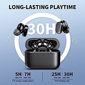 PSIER Wireless Earbuds Active Noise Cancelling Bluetooth 5.3 Earbuds with 4 Mics Clear Calls, 30H Playtime Deep Bass True Wireless Earbuds with Transparency Mode Bluetooth Headphones for Working