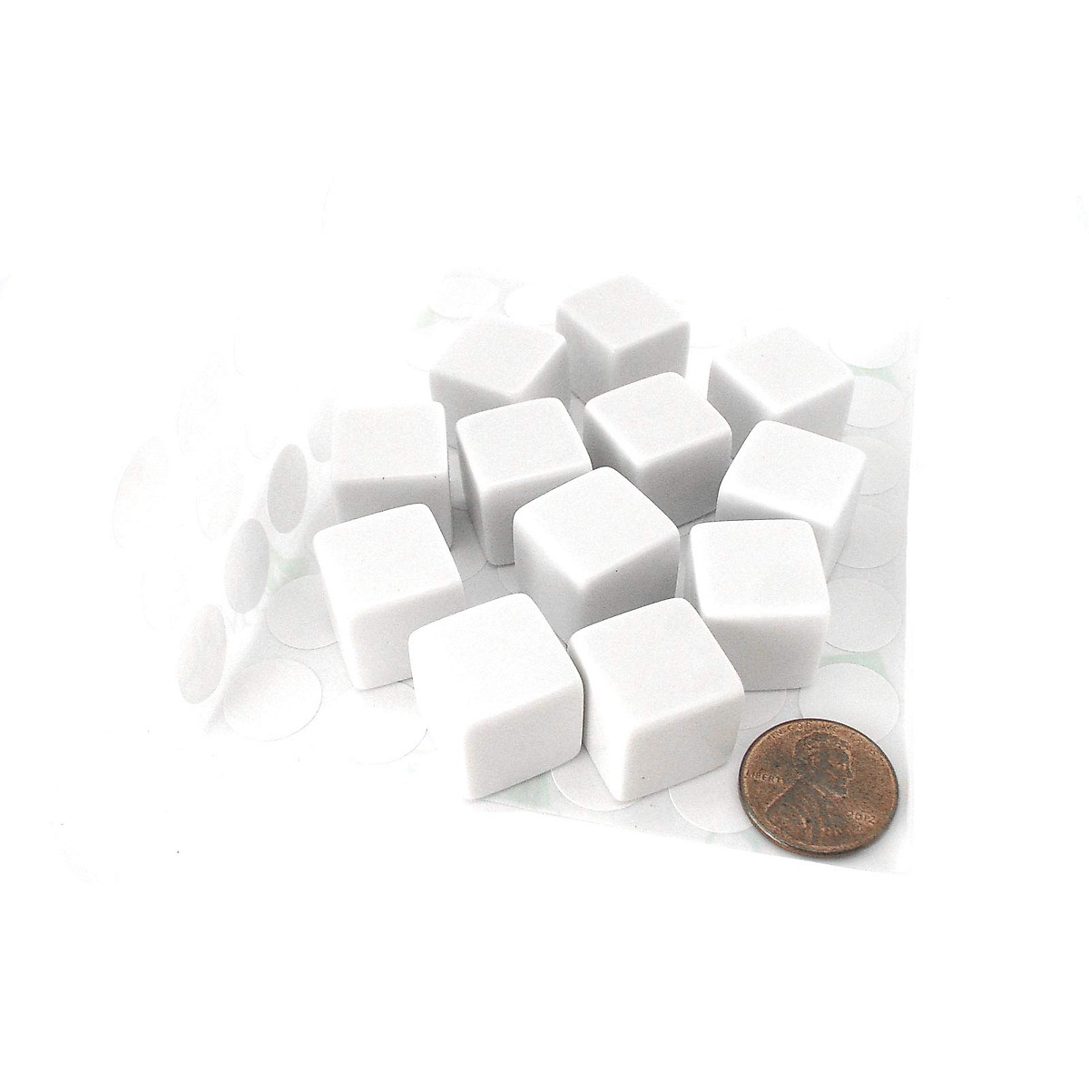 Koplow Games White D6 Blank 16mm Dice Set with Stickers (12)