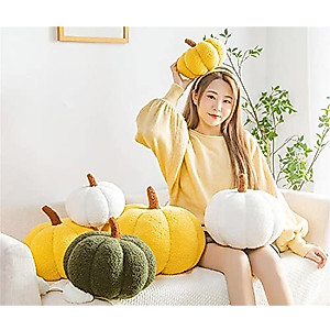 Zuwxeu Pumpkin Pillow,Pumpkin Shaped Throw Pillow Cushion, Pumpkin Plush Floor Pillow,Pumpkin Pillow Decor,Halloween Pumpkin Decorative Pillow for Home Decor Party Favors(7.5'', Dark Green)