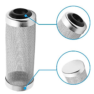 Bivethoi Stainless Steel Aquarium Filter Intake Cover, 16mm Shrimp Filter Guard Metal Fish Tank Filter Intake Strainer, Mesh Tube Filter Net Cover Aquarium Inlet Filter Screen for Fish Tank