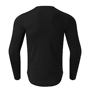 Men's Compression Shirts Long Sleeve Athletic Workout Muscle Tops Gym Undershirts Running Cool Dry Baselayers T-Shirts(Black,X-Large)