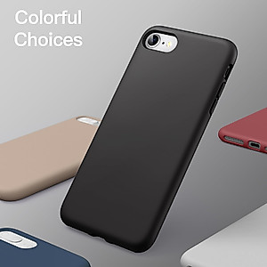 JETech Silicone Case for iPhone SE 3/2 (2022/2020 Edition), iPhone 8 and iPhone 7, 4.7-Inch, Silky-Soft Touch Full-Body Protective Case, Shockproof Cover with Microfiber Lining (Black)