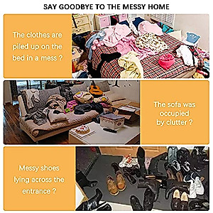 ZZBIQS 5 Tiers Metal Garment Clothing Rack Hanging Clothes Organizers with Shelves and 4 Side Hook , Compact Armoire Storage Rack, 33.8" L x 17.3" W x 68.5" H, Max Load 115 LBS, Black