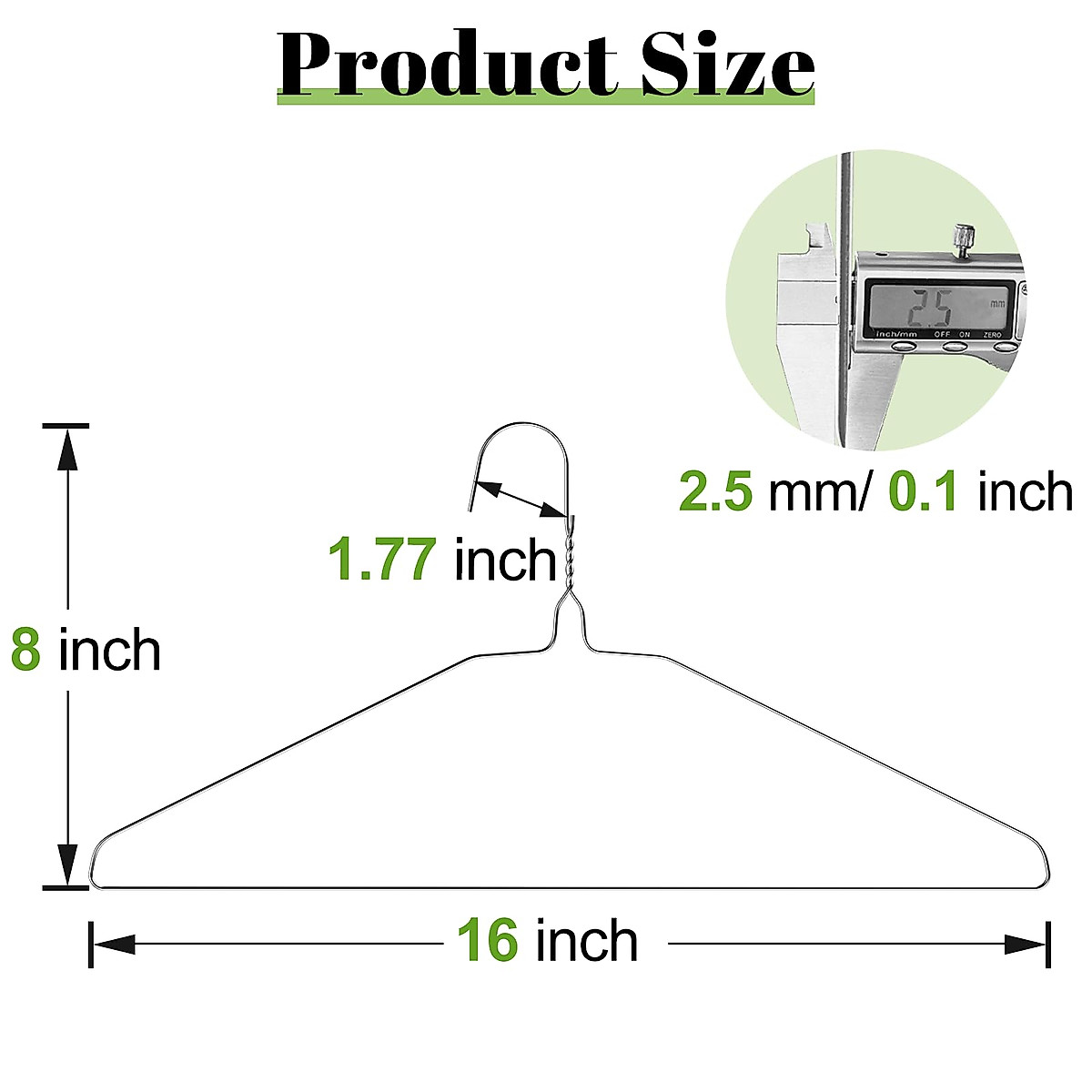 Wire Hangers 100 Pack, Metal Hangers for Clothes 16 Inch, Wire Metal Coat Hangers Space Saving, Slim Bulk Wire Hangers Non-Slip for Standard Size Coat, Suits, Shirts, Pants, Skirts- Silver