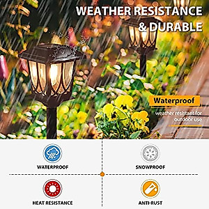 PASAMIC 2 Pack 44" Solar Lamp Post Lights Outdoor, Floor Lamp, Waterproof Solar Powered Lights for Garden, Lawn, Pathway, Yard, Front/Back Door, Warm White Solar Decorative Light, Replaceable Bulb