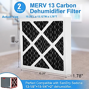 2 Packs PN07126 MERV 13 Carbon Dehumidifier Filter Compatible With Sanidry Sedona Dehumidifier Filter pn07126 Replacement for Sanidry Dehumidifier Filters pn07126