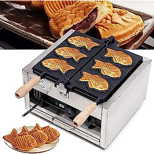 3Pcs Taiyaki Fish Waffle Maker, 1500W Commercial Electric Non Stick Fish-shaped Waffle Machine, Waffle Iron Baker Machine, Electric Corn Dog Waffle Maker Hot Dog Muffin Machine for Party Cafe Tea Shop