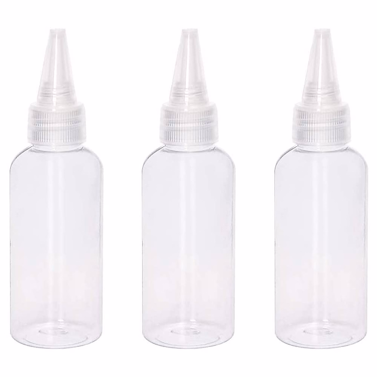 lasenersm 3 Pieces Plastic Squeeze Bottles 3.4oz Small Squeeze Bottles Plastic Bottles Applicator Mini Empty Squirt Bottle with Top Cap for Paint Art Craft Liquids Lotion Glue, Transparent