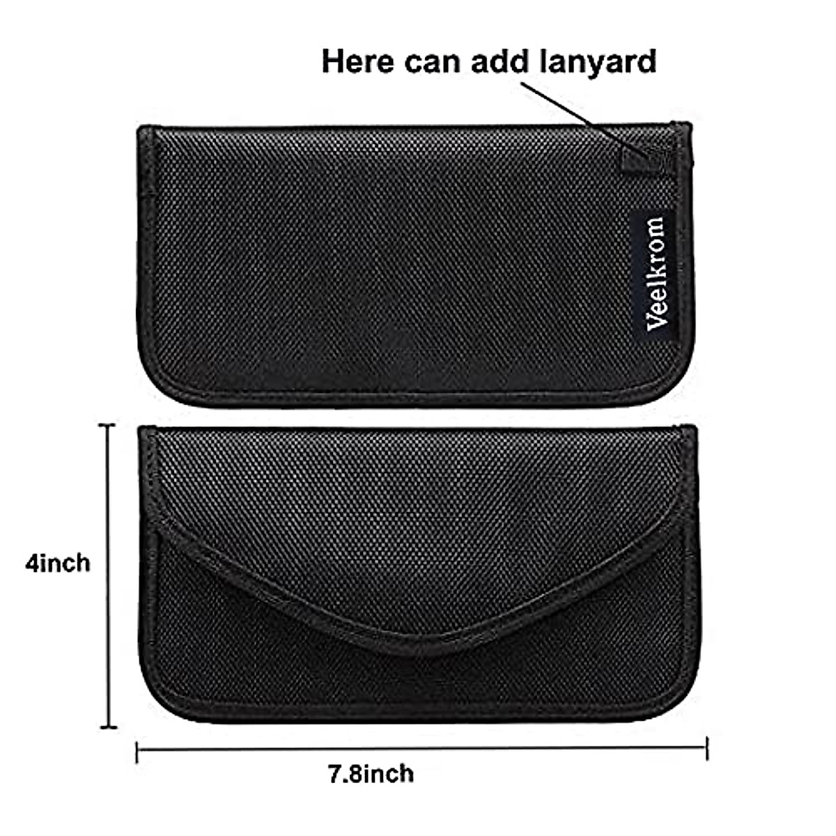 RFID Signal Blocking Bag,Anti-Tracking Anti-Spying Anti Radiation Key Pouch Signal Blocker Jammer Signal Shielding Wallet Case Faraday Bag Car Key FOB for Cell Phone Privacy Protection (Black)