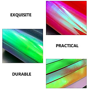 VILLCASE 5 Rolls Vinyl Lettering Film Vinyls Color Changing Vinyl Holographic Vinyl Glass Vinyl Film Transfer Tape for Vinyl Adhesive Vinyl White Vinyl Transfer Paper Five Colors The Pet