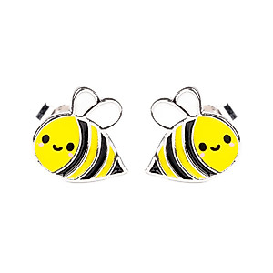 Cute Kawaii Earrings Bee Stud Earrings for Women Jewelry