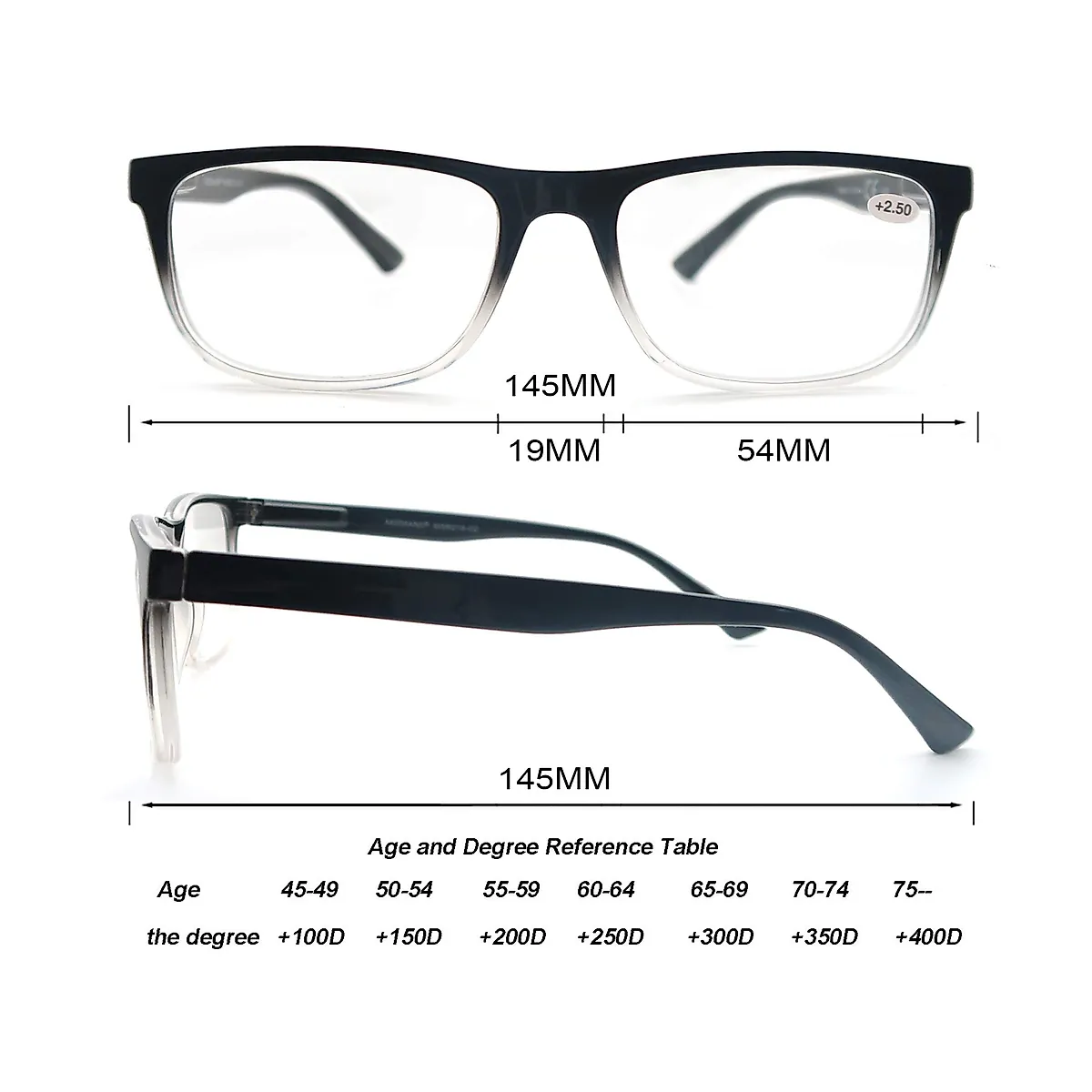 OLOMEE Reading Glasses Men Blue Light Blocking Large Oversized Wide Readers +1.25 Matte Square Cheaters W/Big Head/Large Face