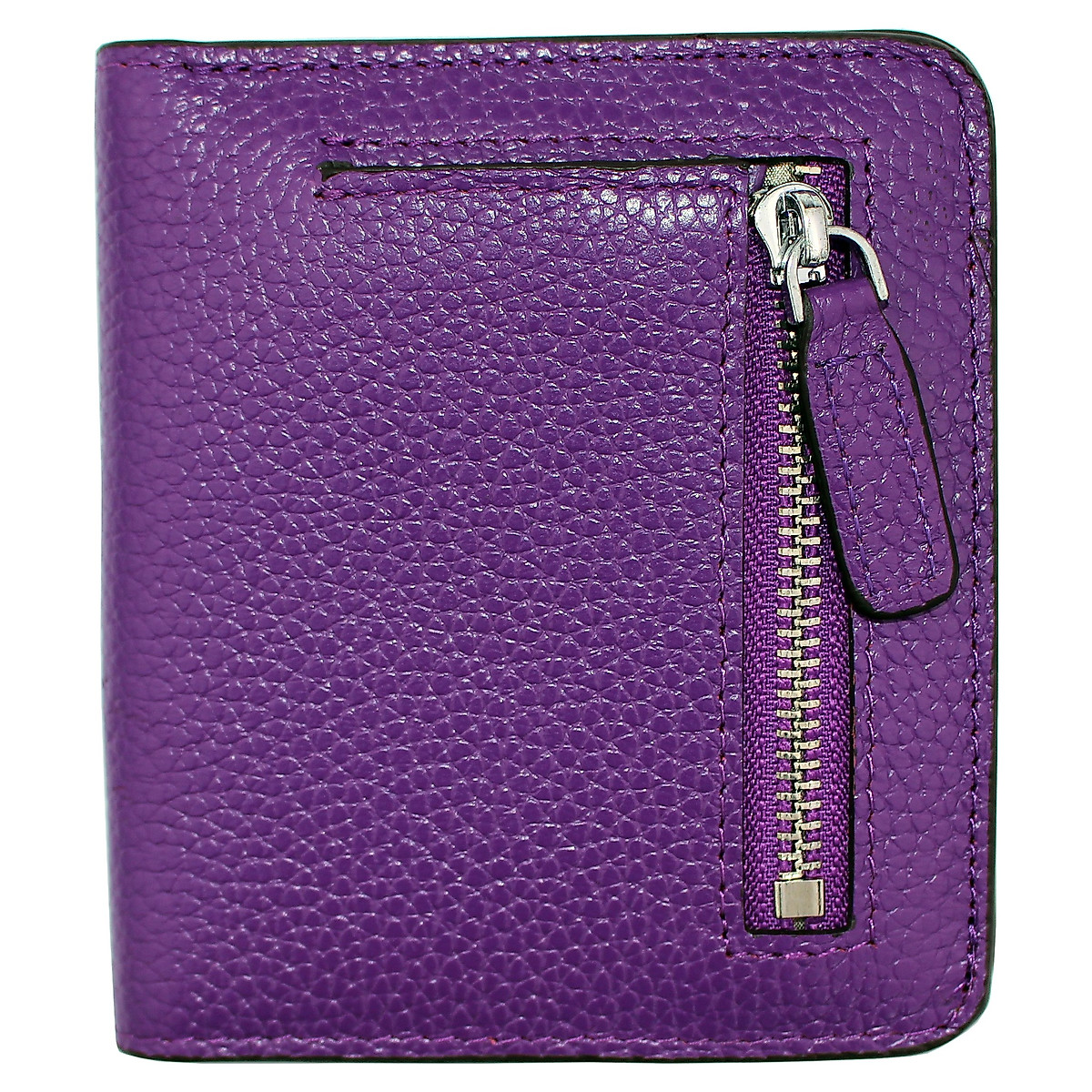 KELADEY Women's RFID Blocking Small Genuine Leather Wallet Ladies Mini Card Case Purse (Lavender Purple)