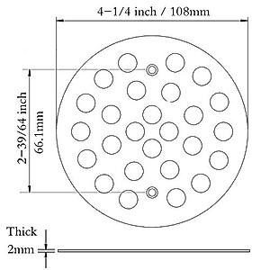 TRUSTMI 4 1/4-inch Screw-in Style Shower Drain Grate Replacement Cover with Screws,Brushed Gold