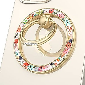Magnetic Phone Ring Holder for MagSafe, Doflyesky Flowers Magnetic Phone Grip, Phone Stand and Phone Finger Ring for iPhone MagSafe, Magsafe Accessories