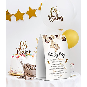 Don't Say Baby Set - One 5x7 Sign and 50 Mini Clothespins, Baby Shower Games, Baby Shower Decoration, Gender Neutral Baby Shower - MsJb041