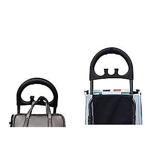 Shopping Trolley on Wheels Multi Function Shopping Cart Trip Portable Elderly People Can Be Folded with Chair Lever Car Trolley Storage Hand Trucks,Brown ,