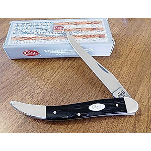 CASE XX 23674 Black Pearl Kirinite Handle Single Blade Medium Toothpick, 1010094 SS