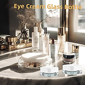 90 packs 5ml Square Glass Jar Concentrate Jars with White Push-and-Turn Lids, White Screw child resistant lid for Safely Storing Concentrates, Shatter and Oils