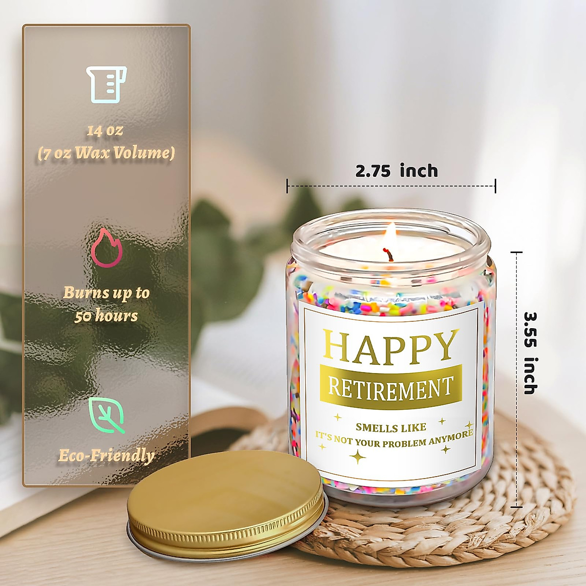 Retirement Candle Gifts, Happy Retirement Gifts for Woman Men, Farewell Gifts, Funny Retirement Gifts for Coworker, Friends, Teacher, Boss, Nurse, Doctor, Handmade 7oz Lavender Scented Candle