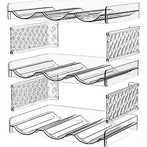 Simple Houseware 3-Tier Stackable Water Bottle Storage Organizer, Clear