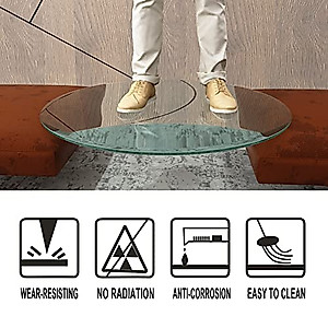Round Tempered Glass Table Top Clear Glass Table Top (40 inch,3/8" Thick - Beveled Polished Edge)