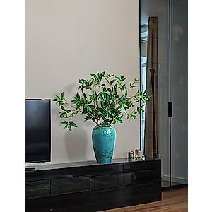 Forlaoers 4pcs Nearly Natural Artificial Plants Fake Green Flowers Leaves Olive Twigs Willow Branches for Tall Vases Home Decor Indoor Living Room Desk Wedding Greenery Stems for Centerpieces