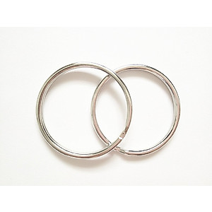 50 Pcs 38mm 1.5" Round Edged Split Key Chain Ring Connector Keychain Keyring,Silver Steel Round Edged Circular Keychain Ring Clips