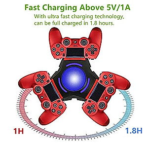 BESTYMXY PS4 Controller Charger, Playstation 4 Controller Charger Dock, PS4 Charging Station, Charging Station with Led Indicator Micro USB Cable for Dualshock 4