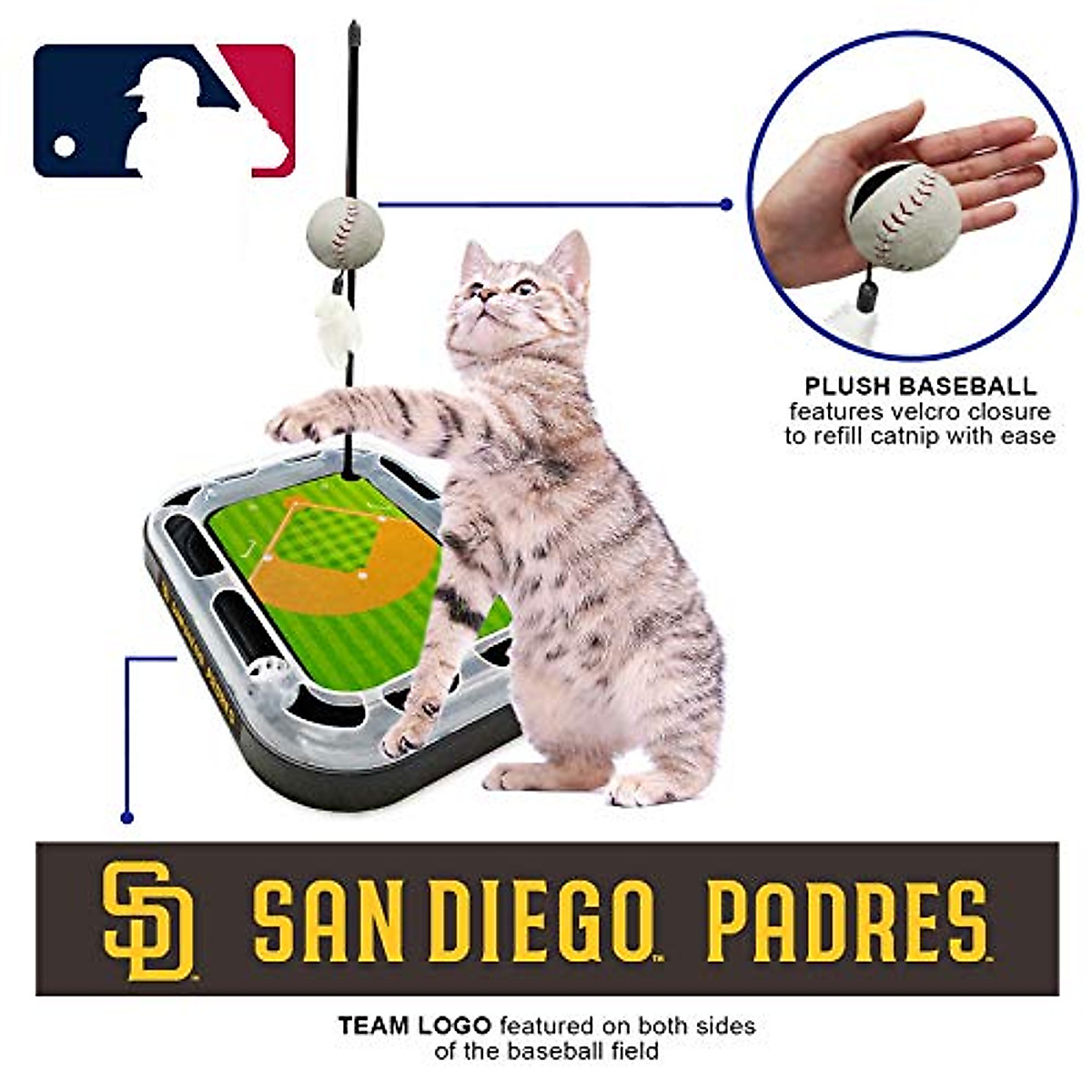 Pets First SAN Diego Padres Baseball Cat Scratcher Toy