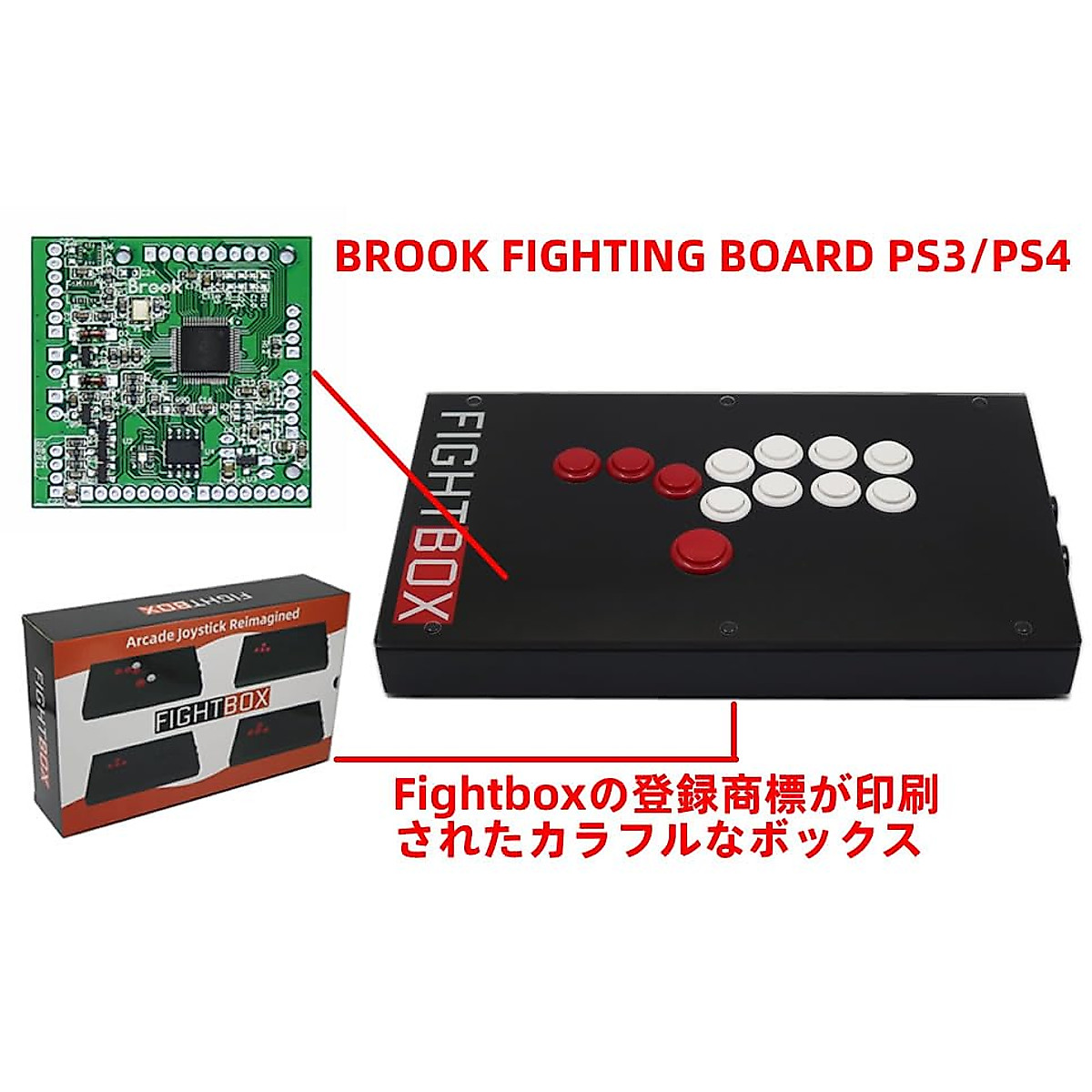 FightBox F1-PS-B Arcade Joystick Game Controller For PS4/PS3/PC
