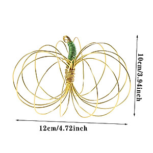 ROTORS Wire Pumpkin Decor with Fairy Lights, Autumn Decor Thanksgiving Table Centerpiece Halloween Decoration Fall Decor Fall Garland (Bronze)