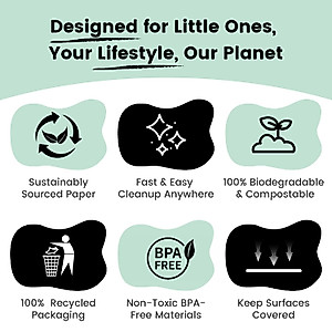 Disposable Splat Mat for Under High Chair - Tameler 30 Pack 35'' x 43'' High Chair Floor Mats for Babies, Waterproof Splash Mats, Disposable Placemats for Home & Restaurant, Baby Led Weaning Supplies