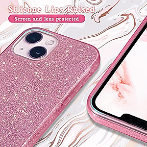 MATEPROX iPhone 13 Mini case,iPhone 12 Mini Cases Bling Sparkle Cute Girls Women Protective Cases for iPhone 13 Mini/iPhone 12 Mini (Pink)