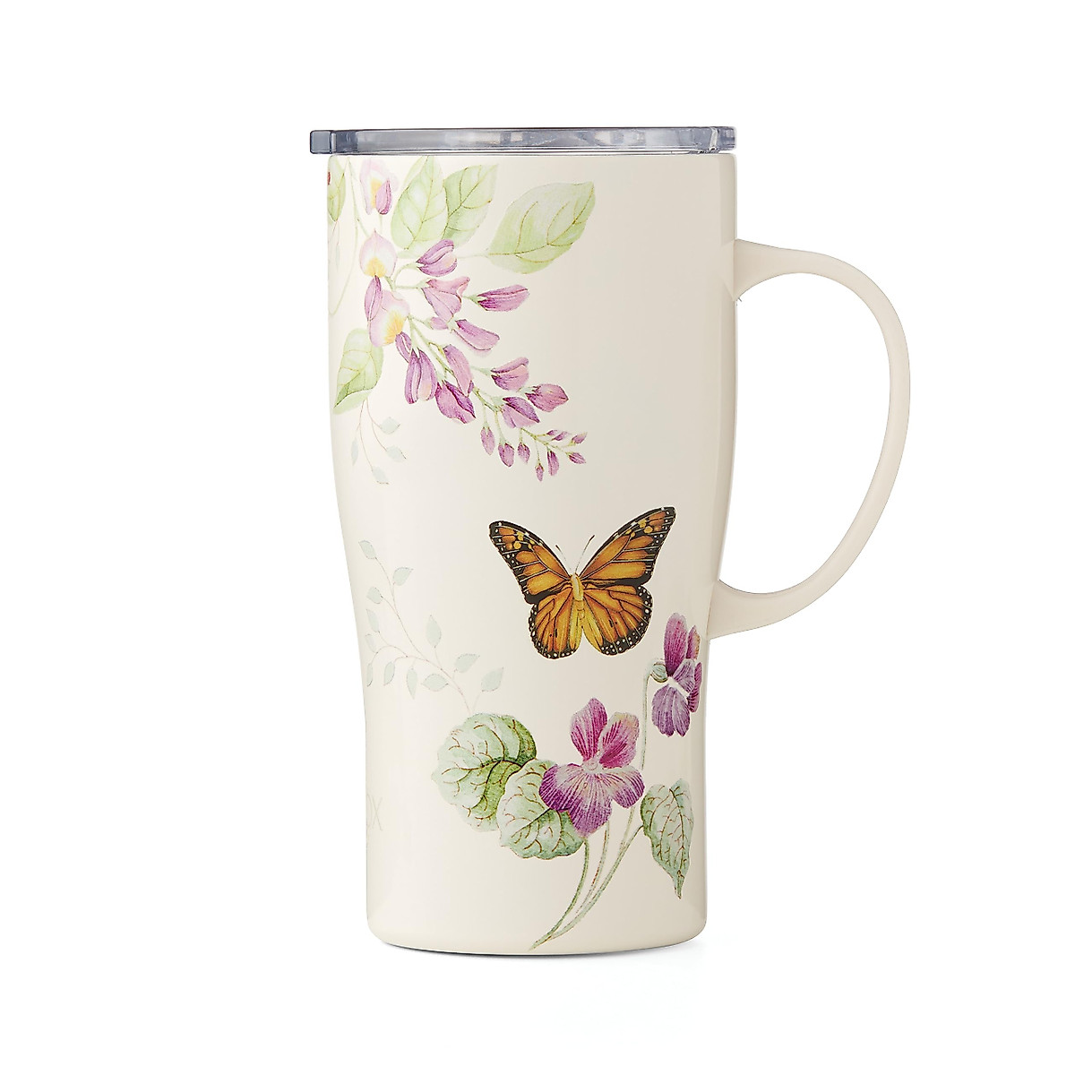 Lenox 895750 Butterfly Meadow Purple Flowers Stainless Steel Car Coffee Mug, 2 Count