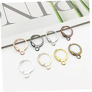 VILLCASE 200 pcs Round French Earhooks Lever Back Dangle Ear Wire Earring Making Parts French Earring Hooks Ear Decor Jump Hook Earrings Ear Open Plating Alloy Elasticity Women's Split Ring