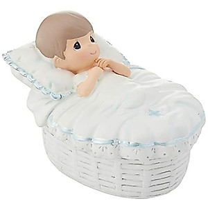 Precious Moments, Baptized In His Name Resin Box With Rosary, For Boy, 153407