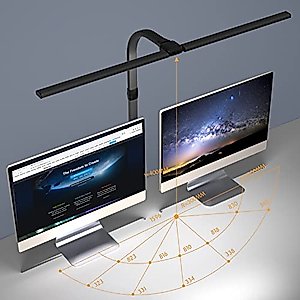 SOMAYO LED Desk Lamp，Architect Desk Lamps for Home Office，24W Brightest Led Workbench Office Lighting-5 Color Modes and 5 Dimmable Eye Protection Modern Desk Lamp for Monitor Studio Reading (b-Black)