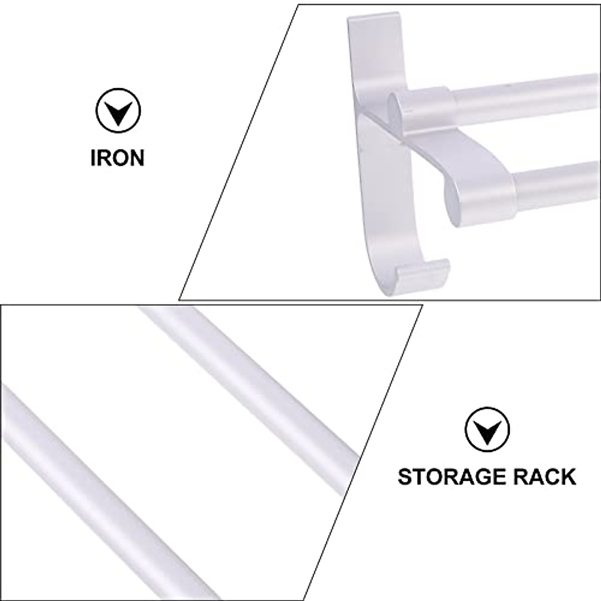 Cabilock 1 Set Hook White Holder Holders Clothes Nail Rod Mounted Cm Wrap Double Towel Rack Racks Free: Bar Punching Hanger Wall Steel Stainless Paper Robe Organizer Hangers Nail-Free