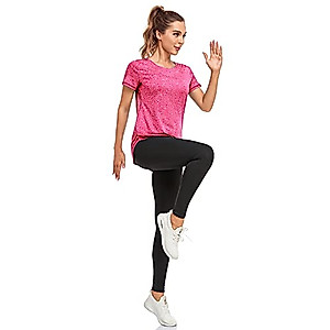 Abrooical Running Shirts Women Yoga Loose Fit Workout Tees for Women Short Sleeve Sports Tops Red XX-Large
