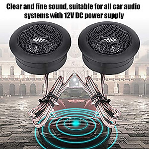 Qiilu Audio Speaker,Pair of 12V 120W Car Mini Super Power Loud Dome Audio Speaker Tweeter Loudspeaker Horn