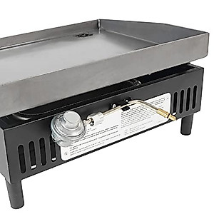 Razor Griddle GGT2160M 19 Inch Outdoor 1 Burner Portable LP Propane Gas Grill Griddle w/Push Ignition for BBQ Cooking and Frying, Black