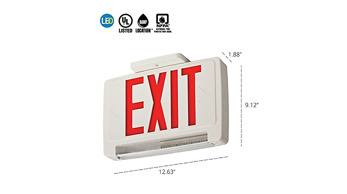 Lithonia LED Exit & Emergency Light Bar Combo - Reliable Safety Fixture